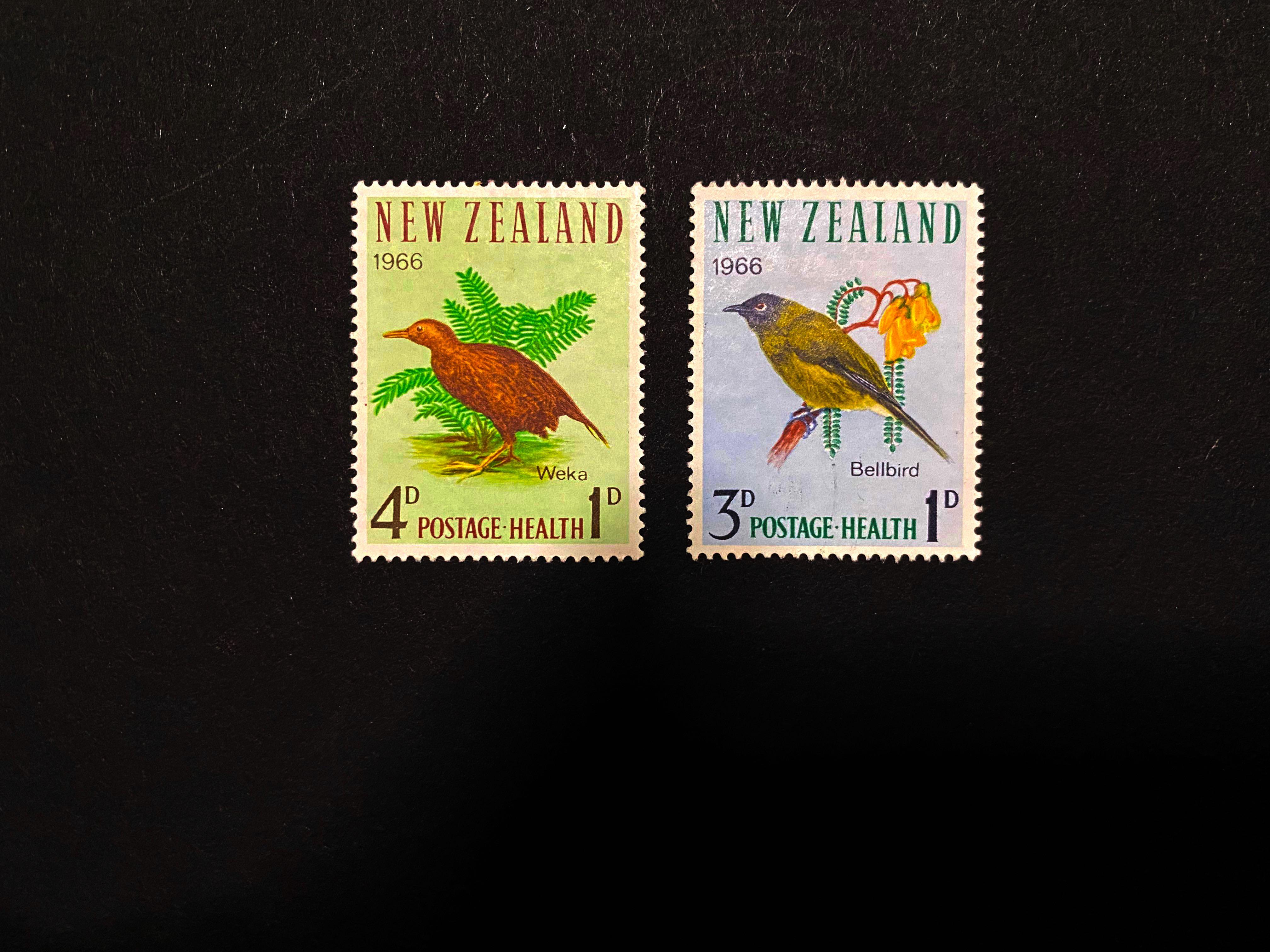 New Zealand 1966 Postage Health birds stamps historical vintage ...