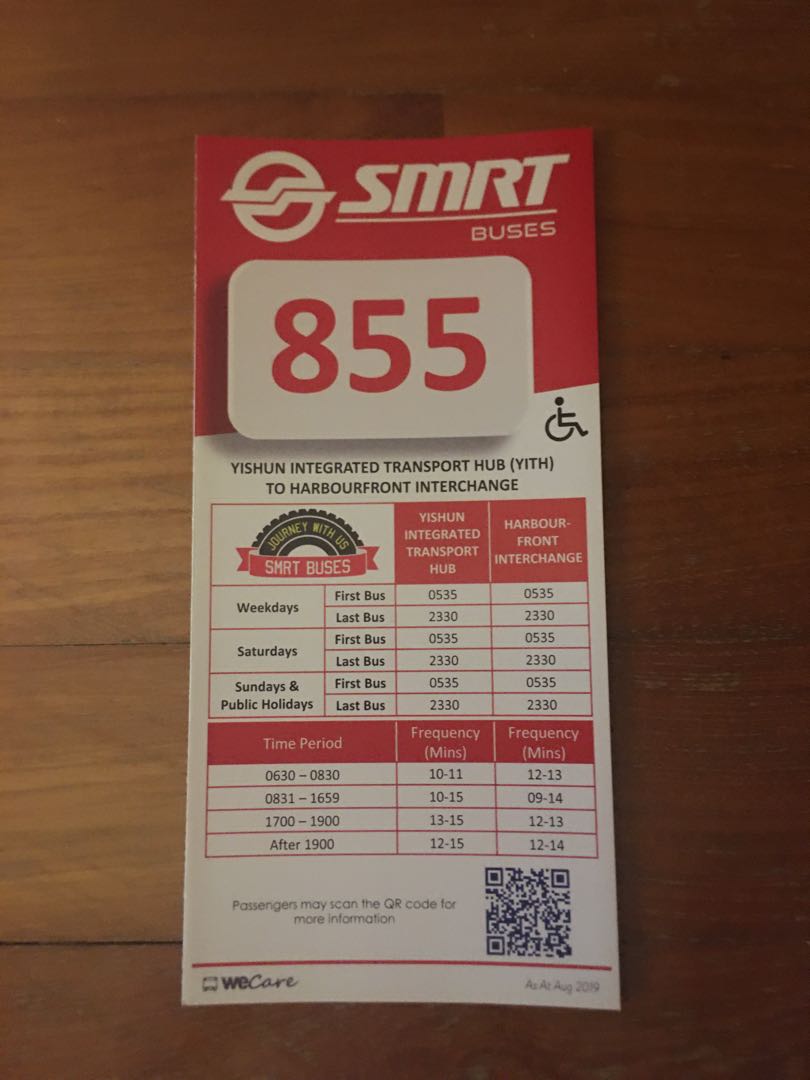 Old Bus Guide of SMRT Service 855, Hobbies & Toys, Memorabilia ...