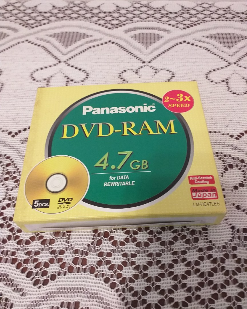 Panasonic DVD-RAM 4.7GB 2-3x SPEED (1 box, 5pc), Computers & Tech ...