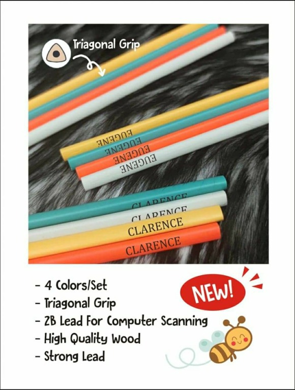 personalised engraved 2B trigonal grip graphite pencils, Hobbies & Toys ...