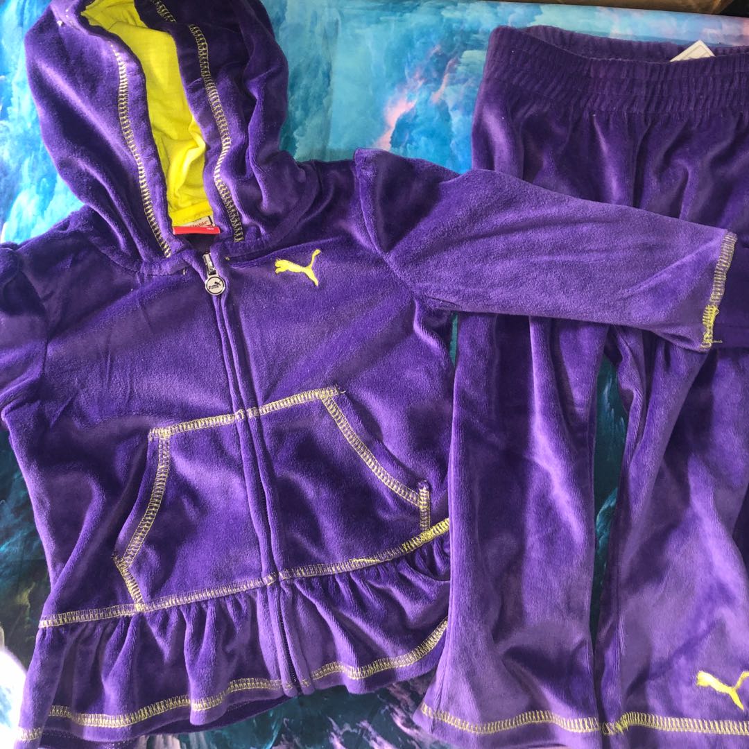 Puma Velvet Purple Track Suit Set (18-24 months), Babies & Kids, Babies ...