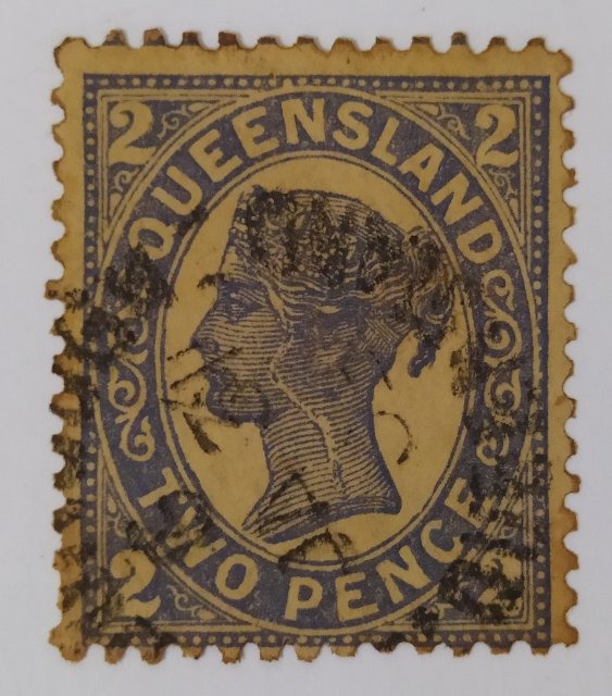 Queensland Stamp 1907 - Error with Cracked Face (Queen Victoria ...