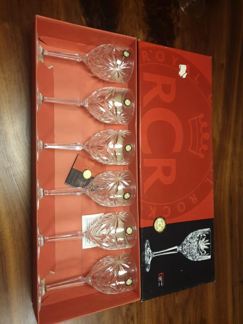 RCR crystal wine glass ( set of 6), Furniture & Home Living ...