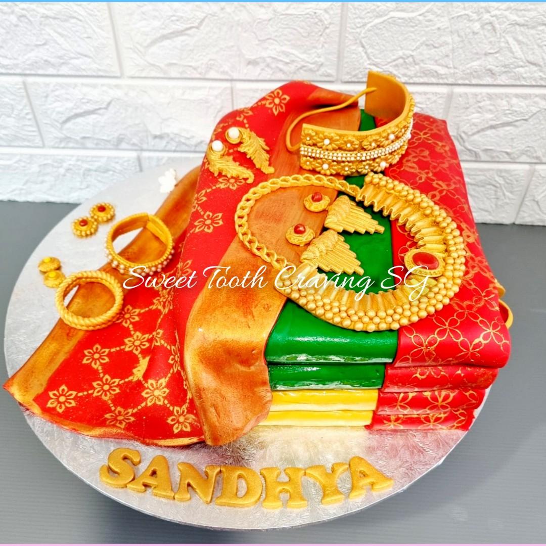 Saree Stacked Clothes Cake, Food & Drinks, Homemade Bakes on Carousell