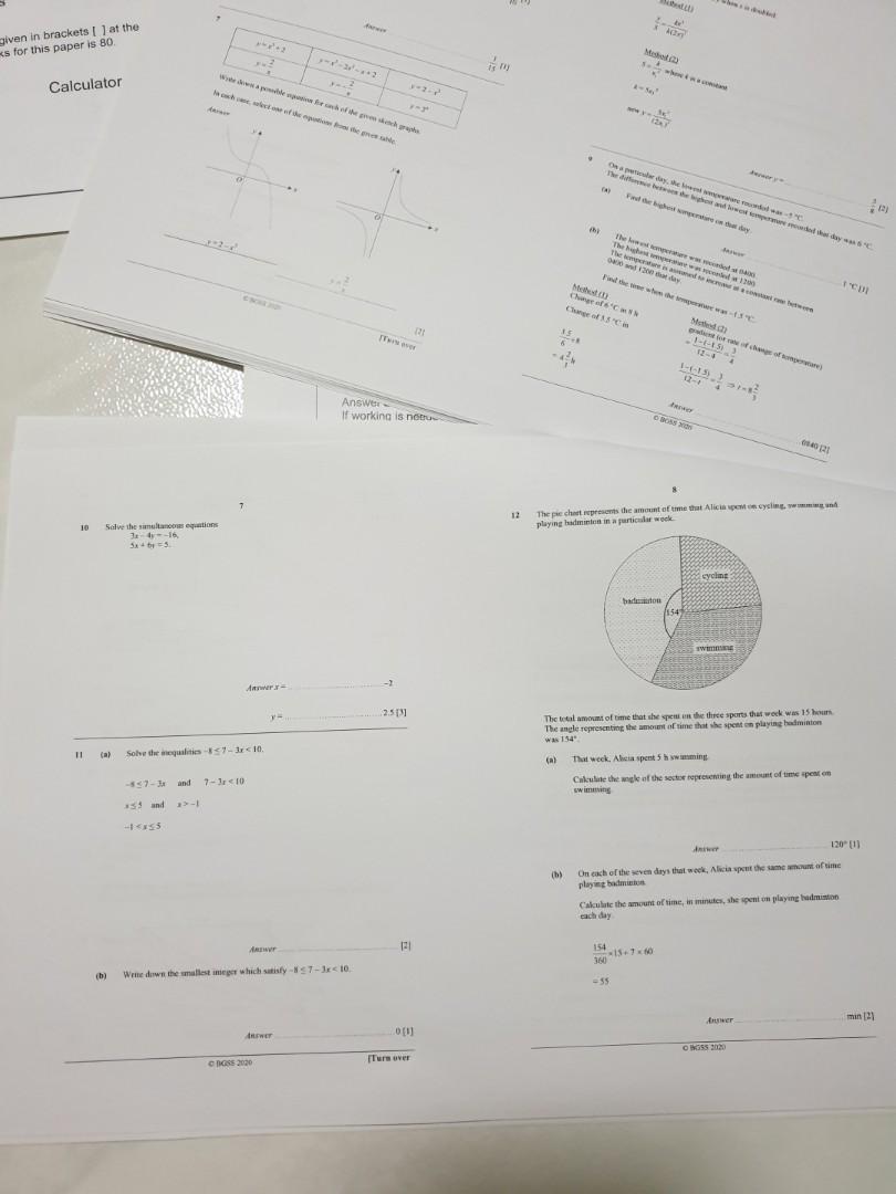 Sec 4 Math Prelim Exam Paper 2020, Hobbies & Toys, Books & Magazines ...