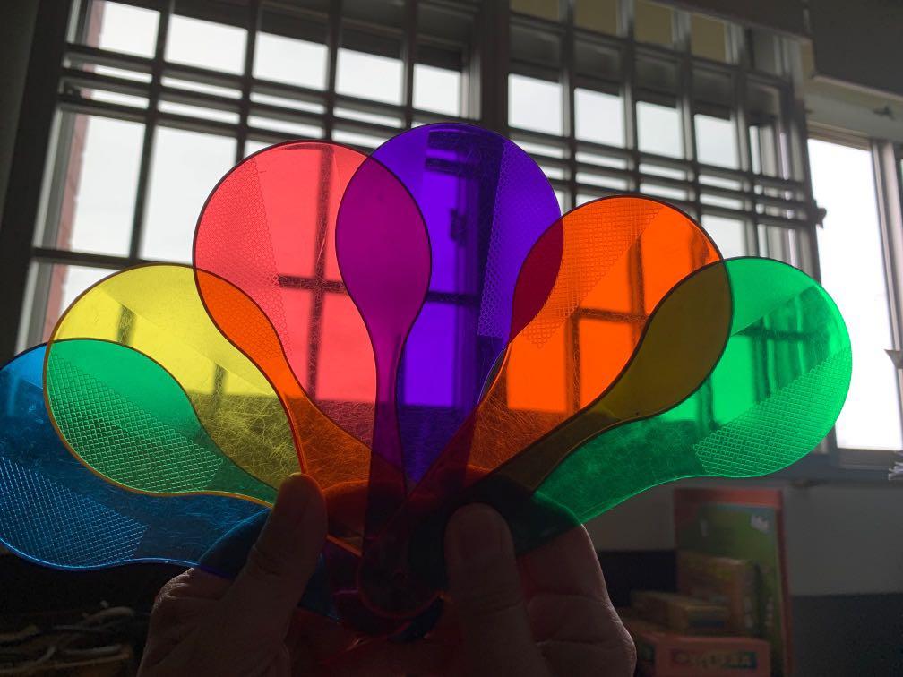 Semi transparent colour plates and test tubes with holders, Hobbies ...