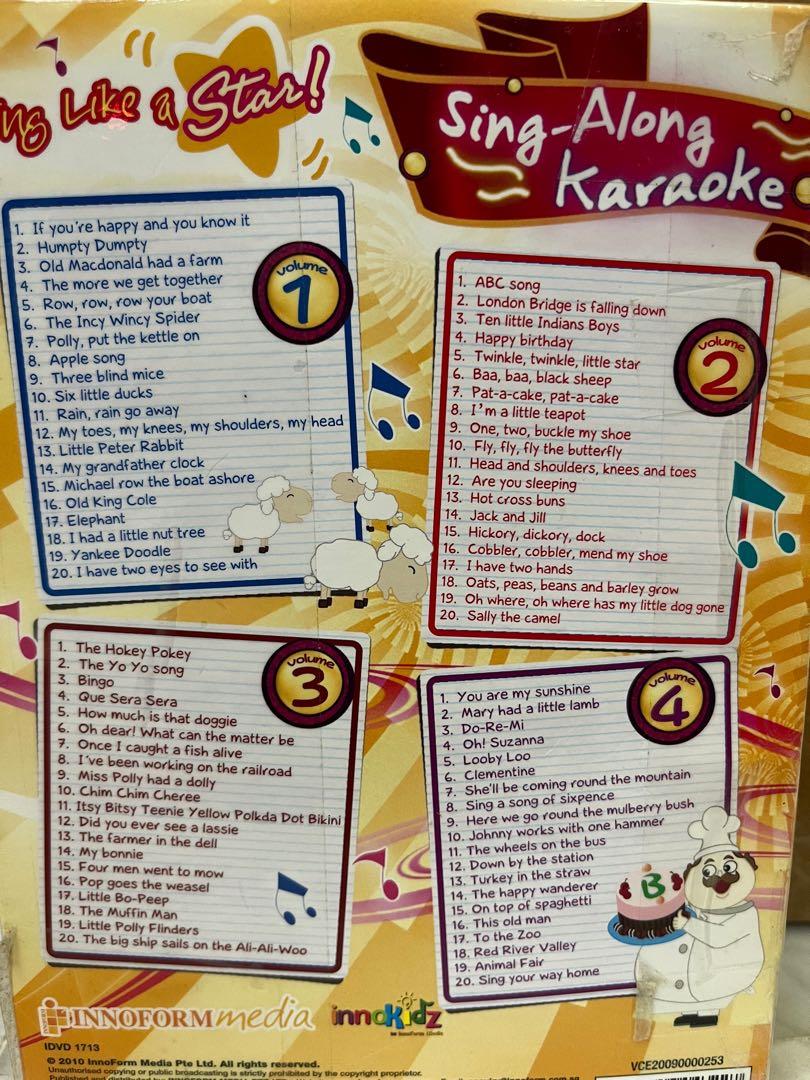 Sing-Along Karaoke children nursery songs dvd, Hobbies & Toys, Music ...