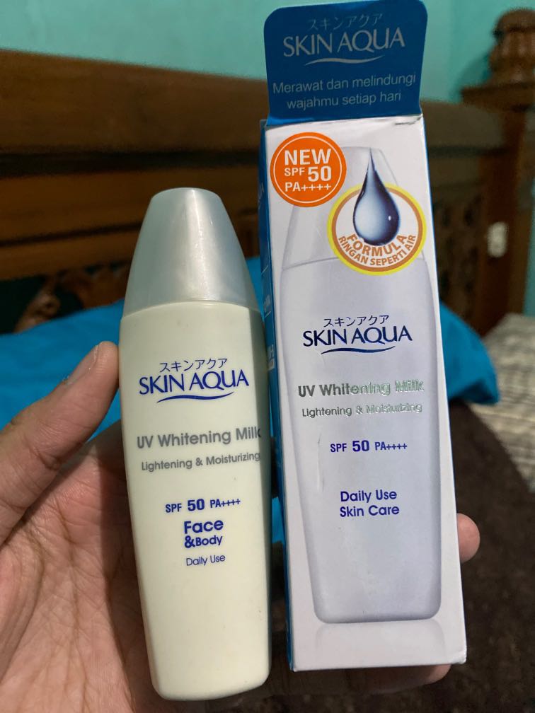Skin Aqua UV Whitening milk SPF 50 PA++++, Kesehatan & Kecantikan ...