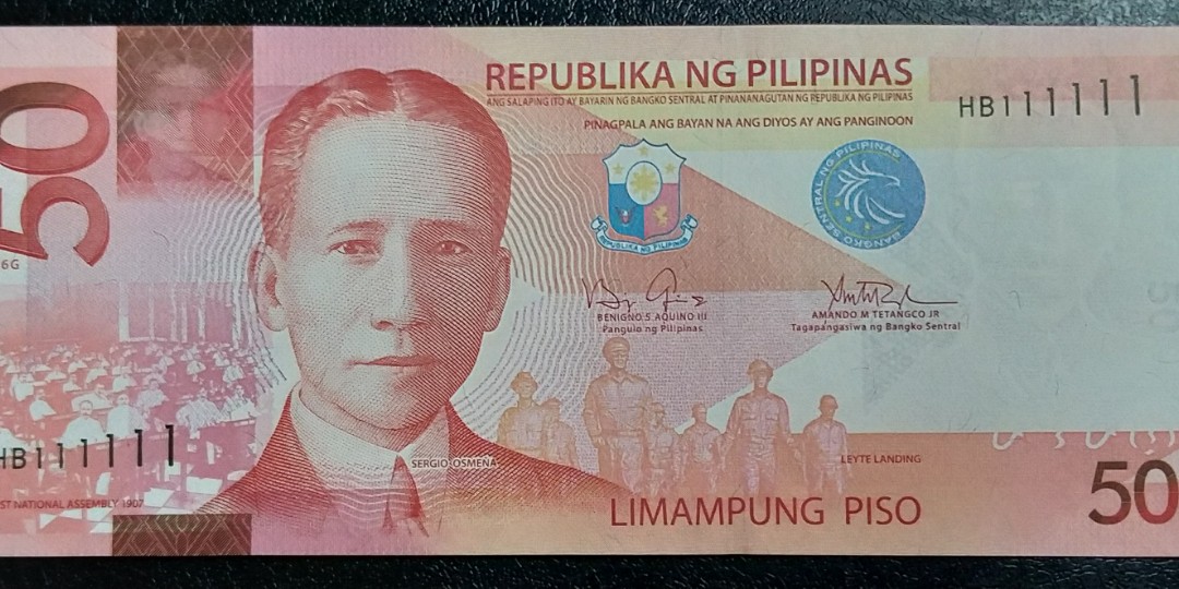 Solid Notes : 2016G Republika ng Pilipinas 50 Piso old Banknote *Solid ...