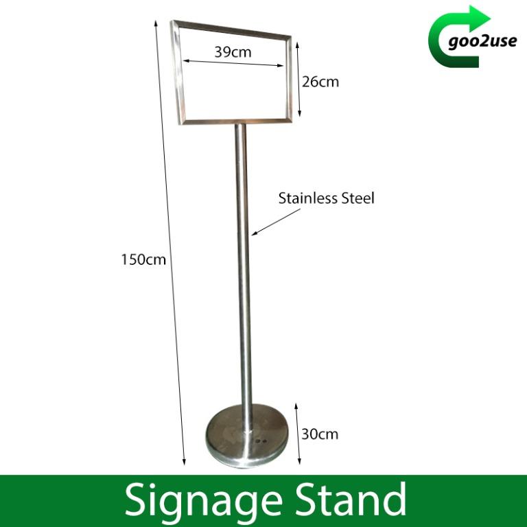 Stainless Steel A3 Signage Stand, Furniture & Home Living, Outdoor ...
