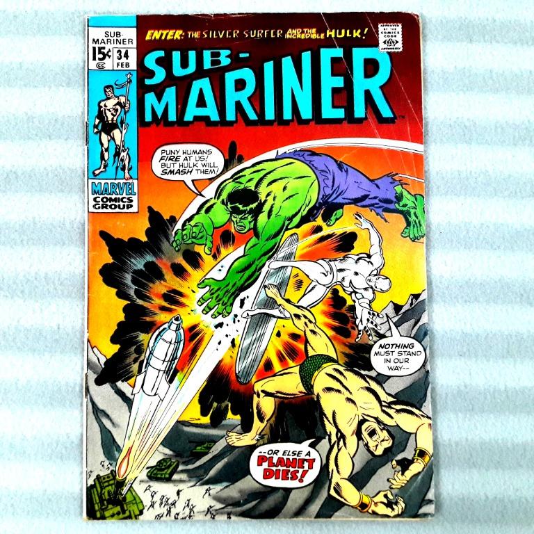 Sub-Mariner #34 (1st Series) Marvel Comics (Vintage Comic) Hulk, Silver ...