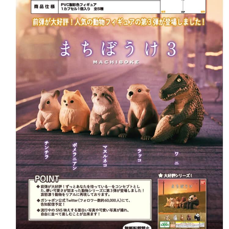 現貨 超平 MACHIBOKE 3 動物坐下姿態造型 扭蛋 全套, 興趣及遊戲, 玩具 & 遊戲類 - Carousell