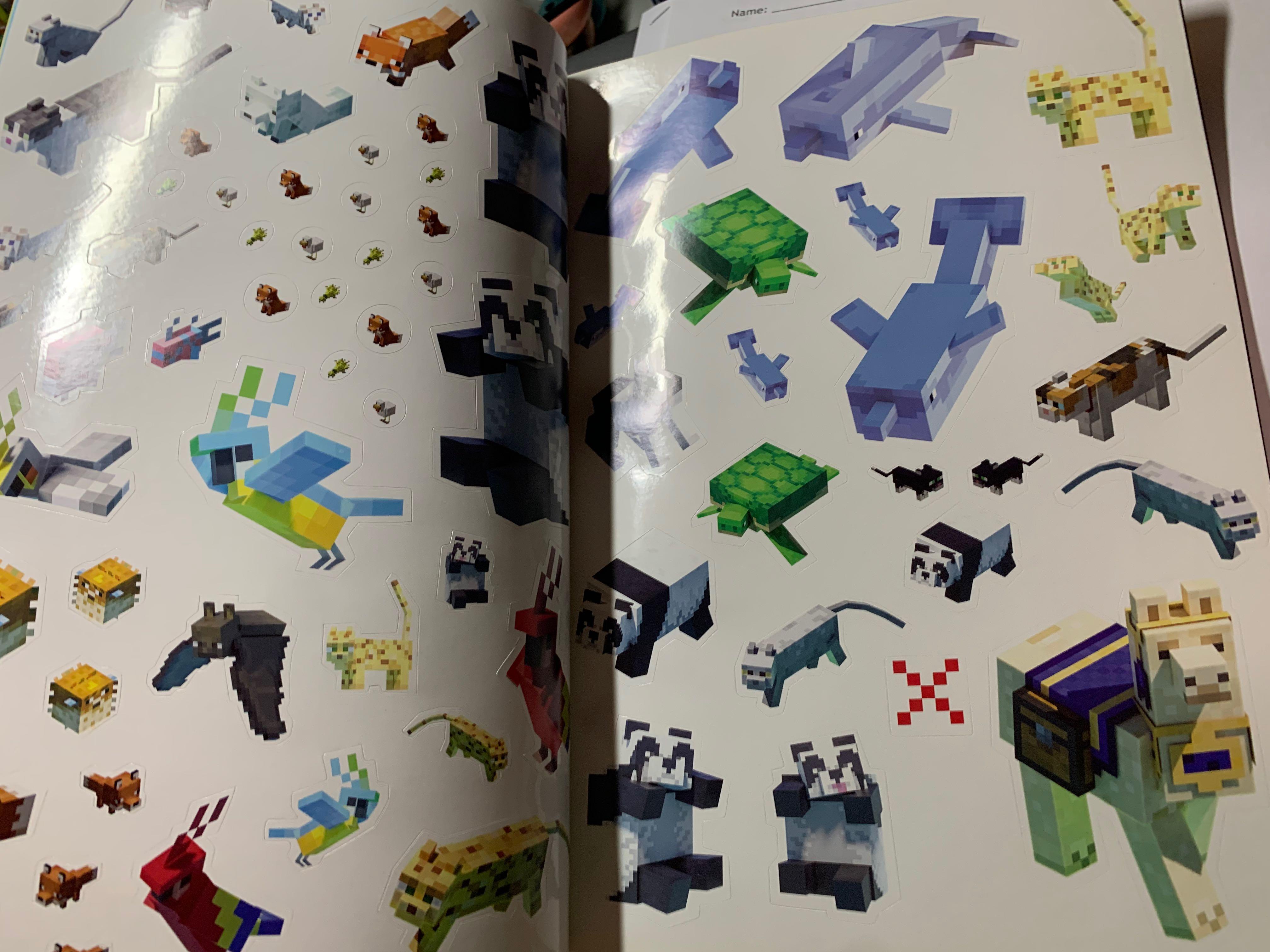 Authentic Minecraft Official Animals Sticker Book, Hobbies & Toys ...