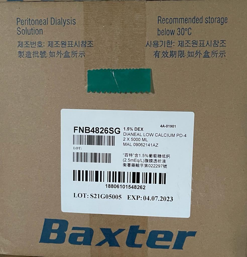 Baxter Kidney Dialysis Solution FULL RANGE, Health & Nutrition, Medical ...