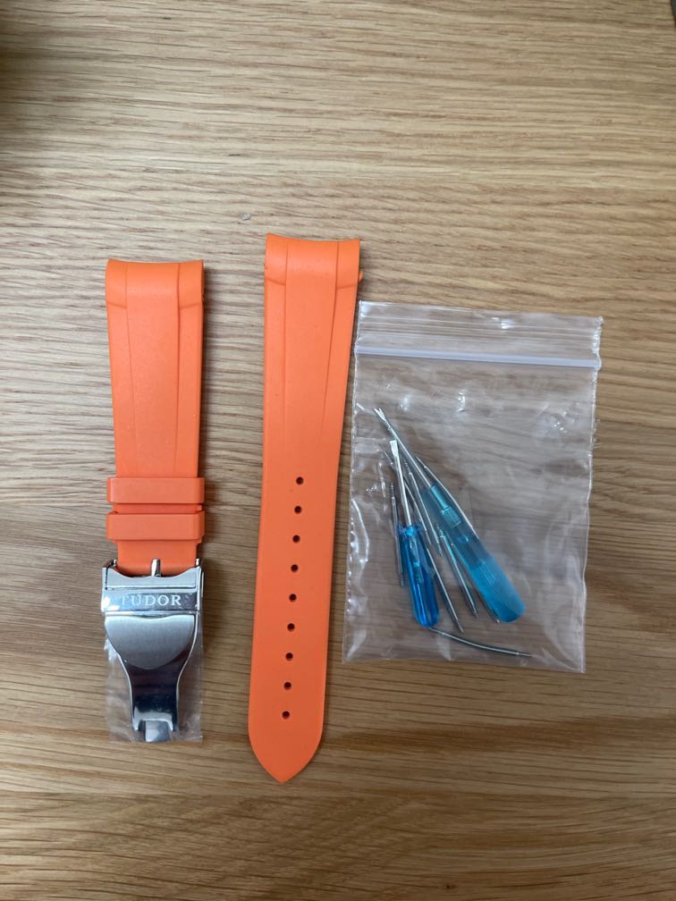 Brand new Tudor Black Bay Heritage Fitted Rubber Strap w/ Deployment ...