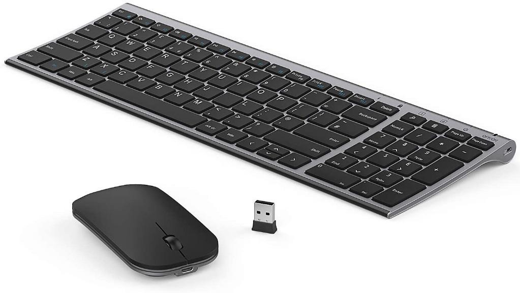 [C2231] Rechargeable Wireless Keyboard Mouse, seenda Ultra Thin Quiet ...
