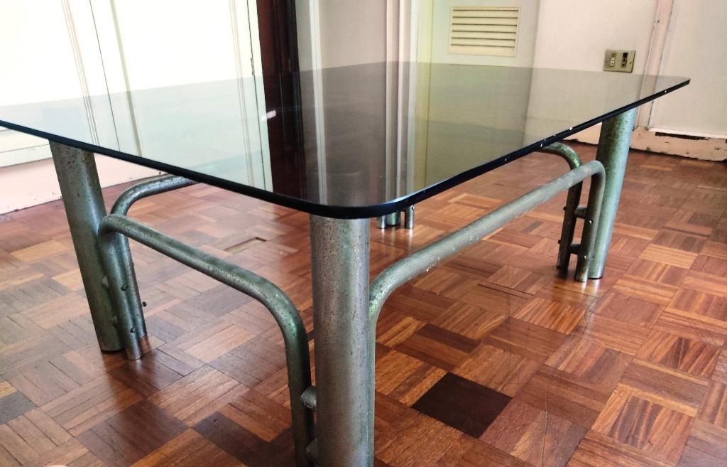 Center Table with Heavy Duty Glass Top and Steel Frame, Furniture ...
