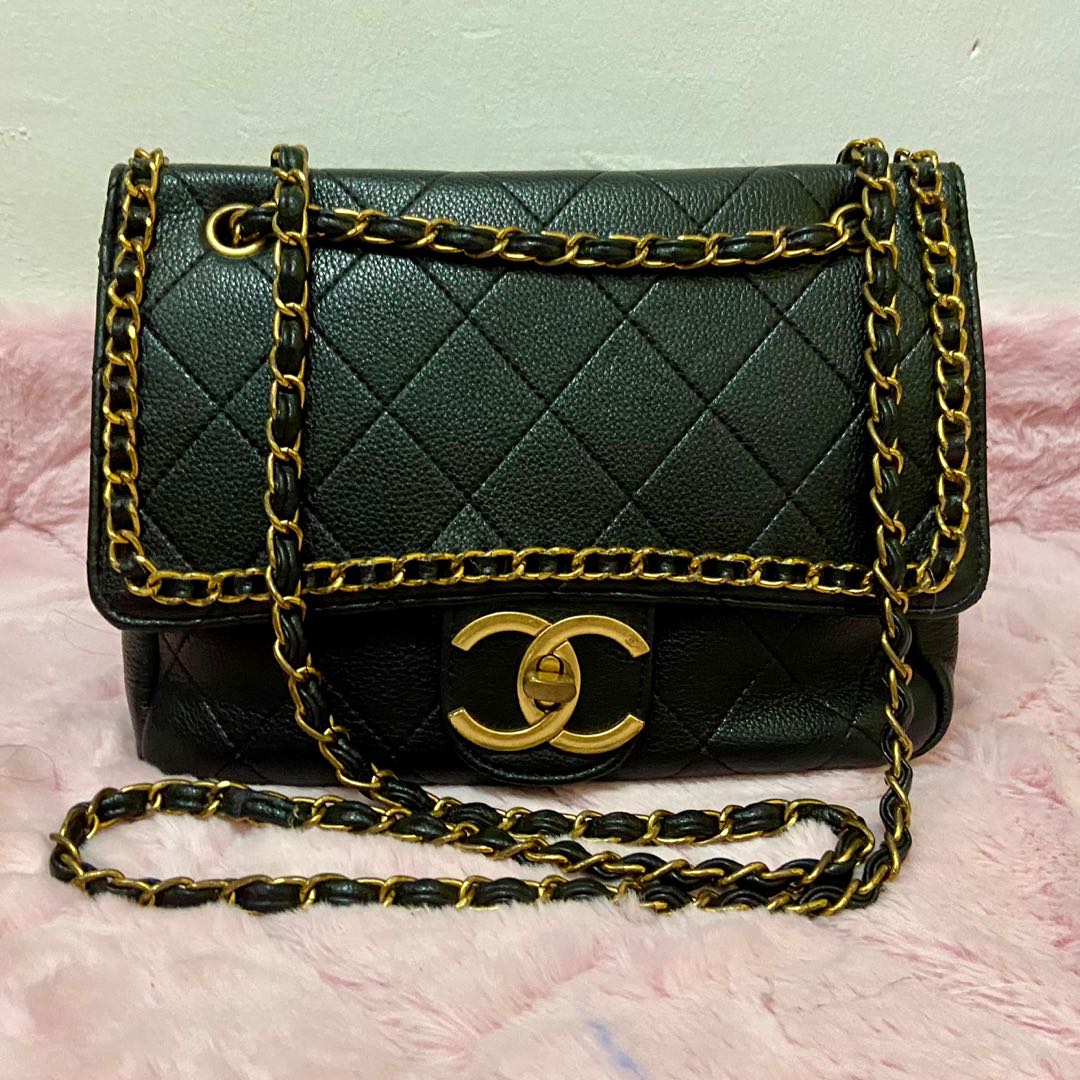 Chanel Gold Trim Chain Lamb Skin, Luxury, Bags & Wallets on Carousell
