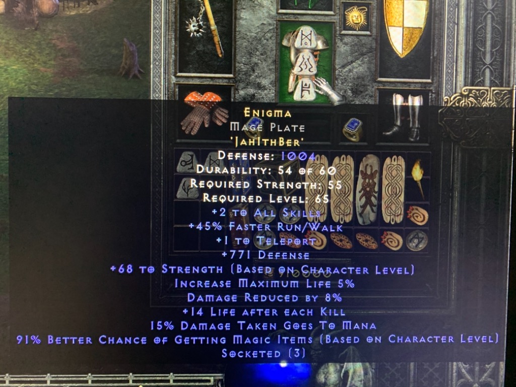 Diablo 2 resurrected Enigma Mage Plate, Video Gaming, Gaming ...