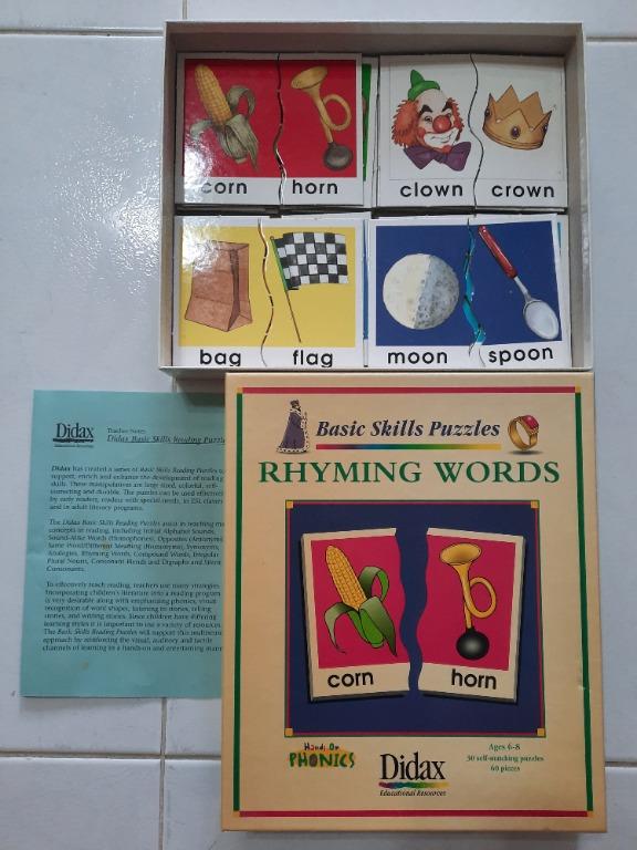 Didax Basic Skills Puzzles: Rhyming Words, Hobbies & Toys, Toys & Games ...