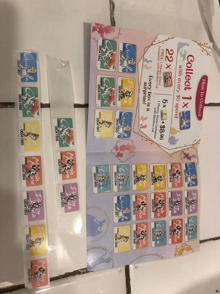 (Disney x 7-Eleven) 32 Stickers enough to redeem 1 glass container with ...