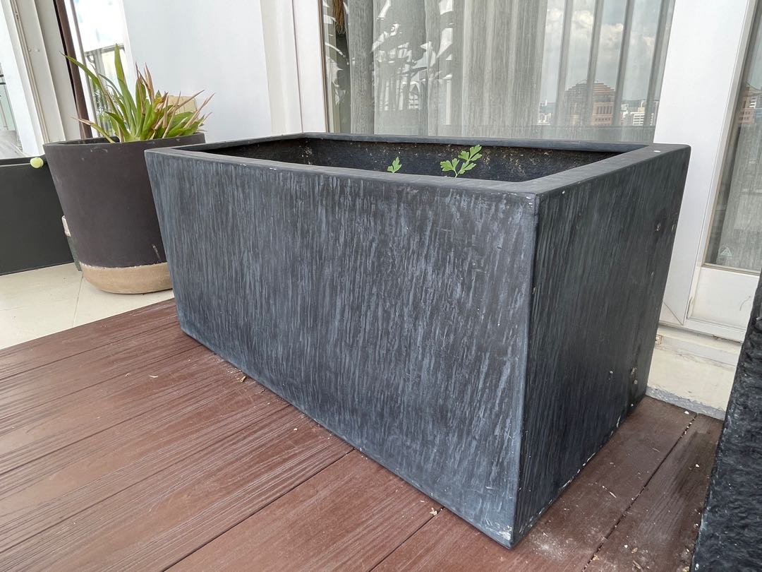 Extra Large Planter box - charcoal, Furniture & Home Living, Gardening ...