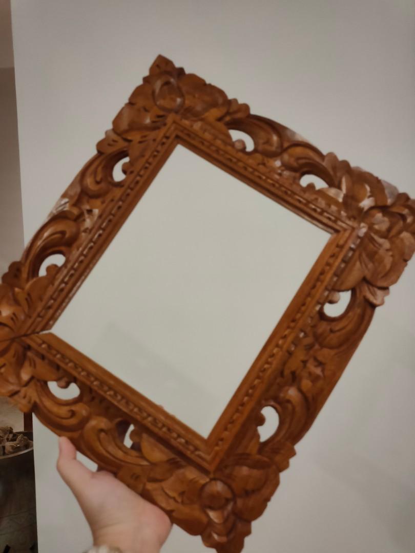 Frame kosong kayu solid ukir seni hiasan lukisan art decor carving# ...