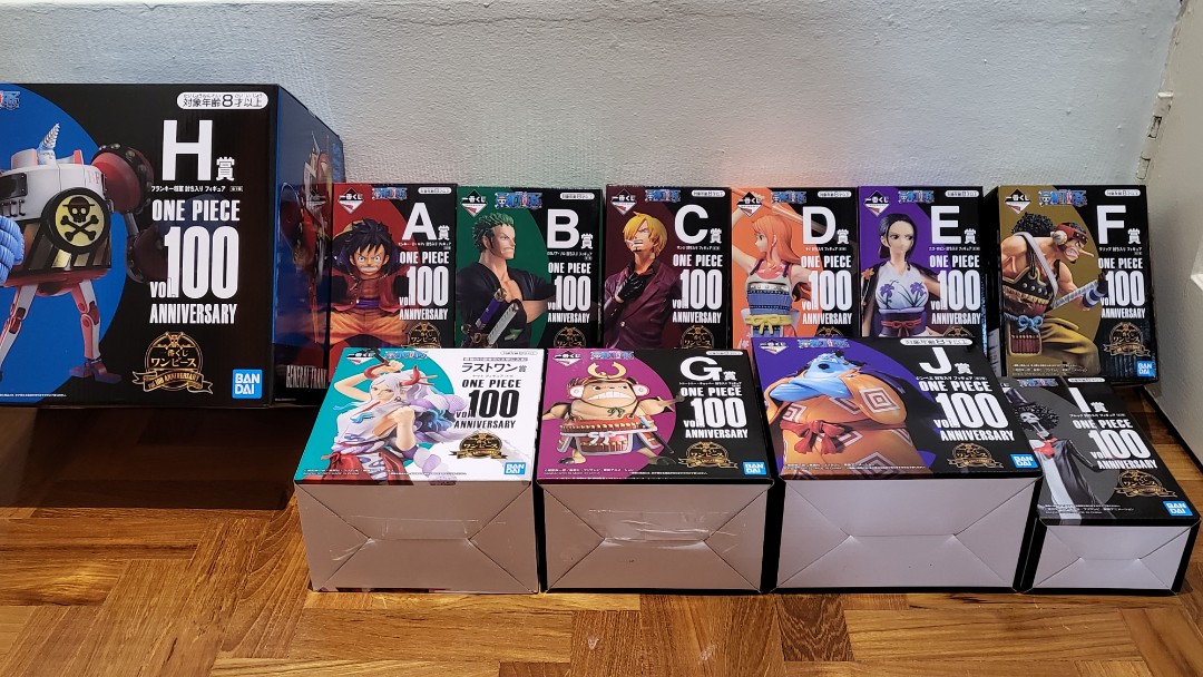 Full set - One piece Vol 100 ichiban kuji - Yamato, Luffy, Zoro, Sanji ...