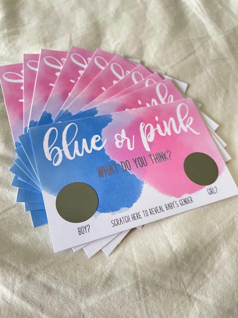 Gender reveal scratch cards, Hobbies & Toys, Stationery & Craft ...