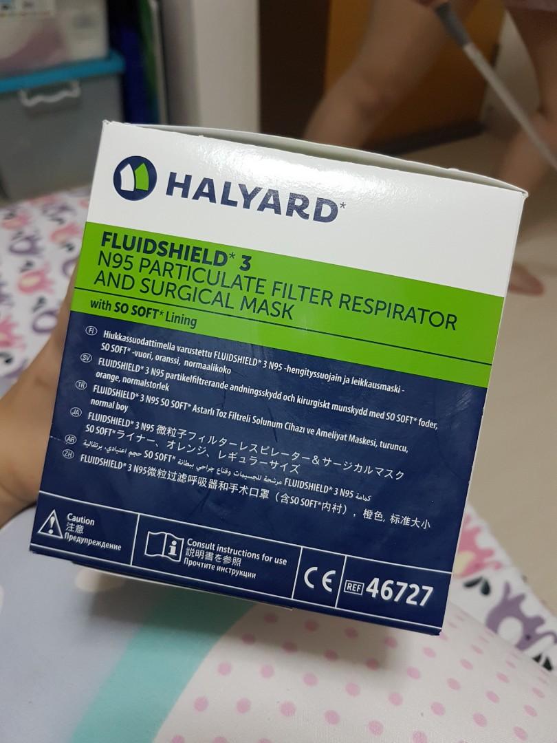 Halyard FLUIDSHIELD N95 Surgical Mask, Particulate Filter Respirator ...