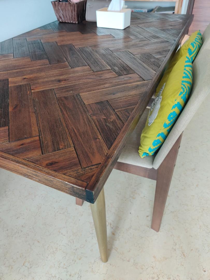 Hipvan 1.8 m Dining Table with chairs and bench, Furniture & Home ...