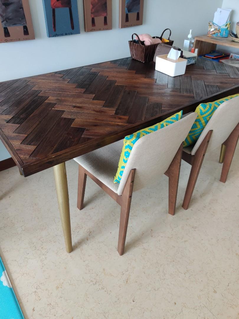 Hipvan 1.8 m Dining Table with chairs and bench, Furniture & Home ...