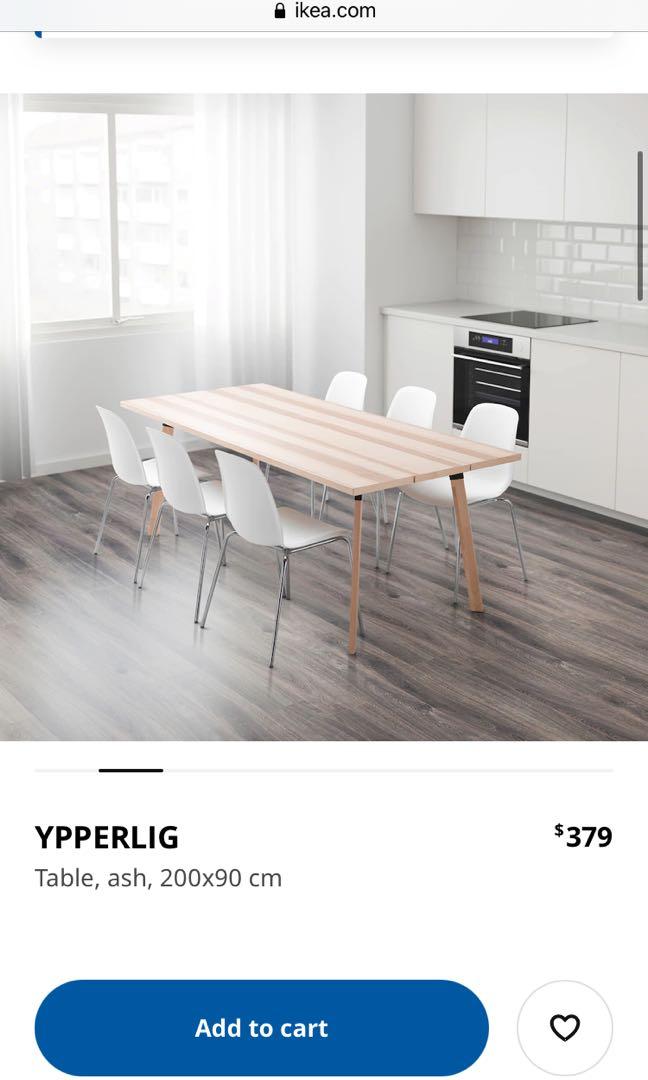 IKEA YPPERLIG dining table, Furniture & Home Living, Furniture, Tables ...