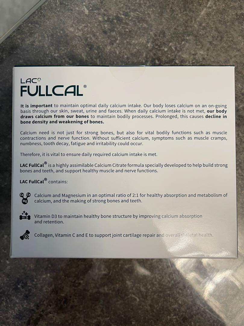 LAC Fullcal Calcium Citrate, Health & Nutrition, Health Supplements ...