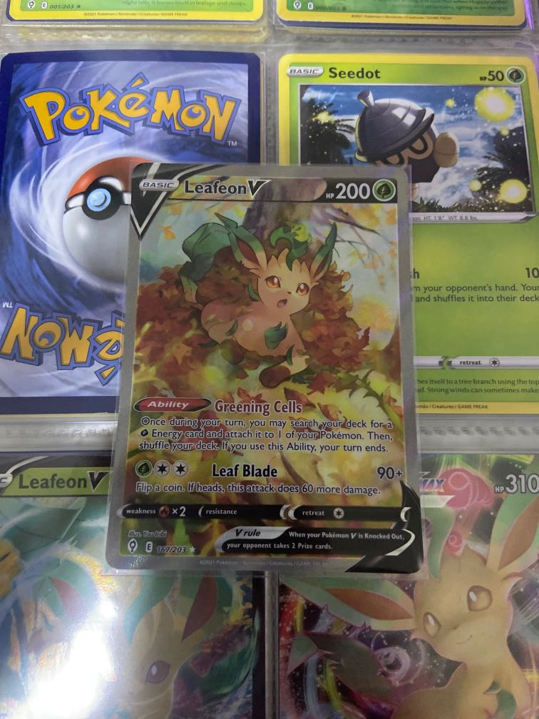 Leafeon V alt art / Whole evolving skies collection, Hobbies & Toys ...