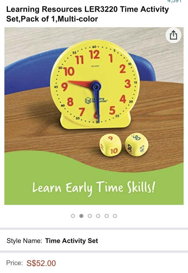 Learning Resources Time Activity Set, Hobbies & Toys, Toys & Games on Carousell