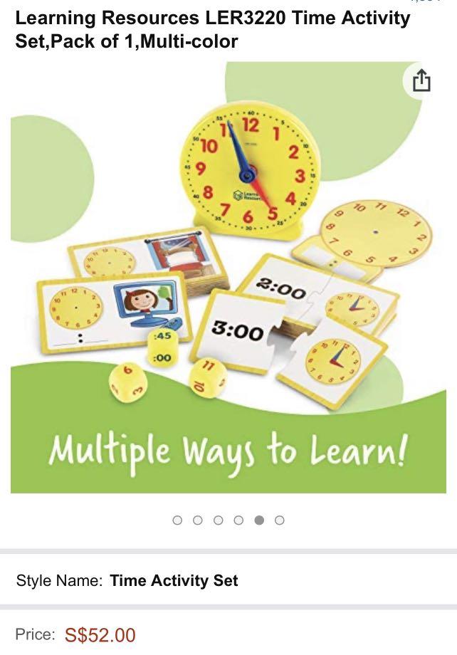 Learning Resources Time Activity Set, Hobbies & Toys, Toys & Games on Carousell