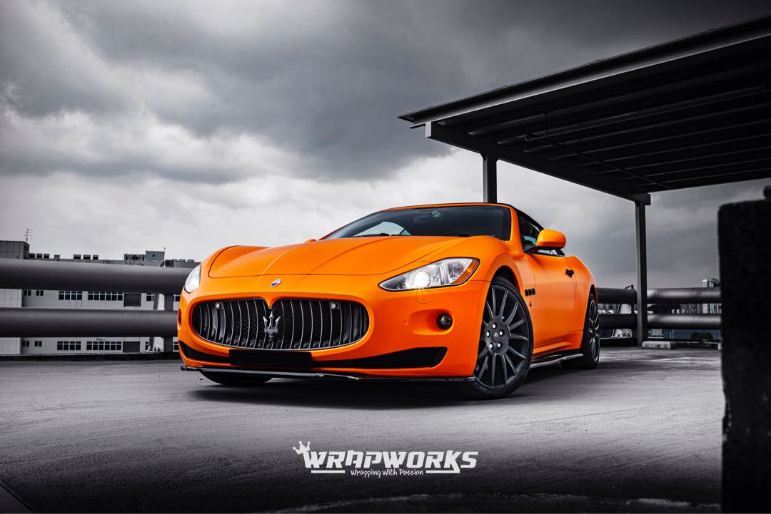 Maserati Pastel Orange Full Wrap, Car Accessories, Accessories on Carousell