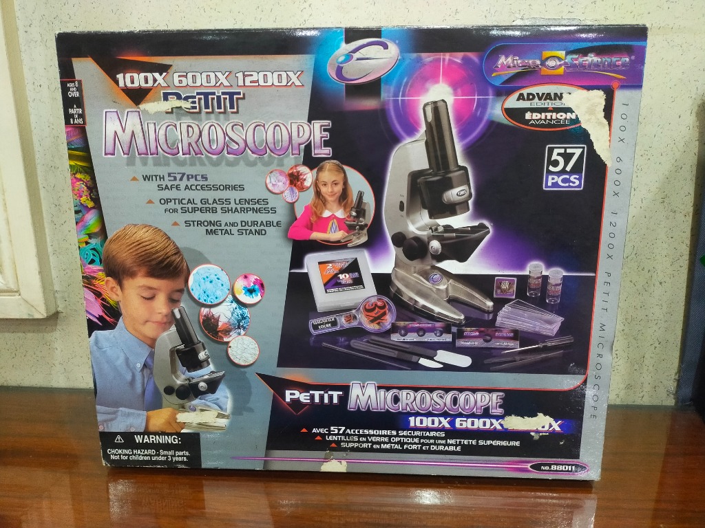 Micro-Science 8801 100/600/1200X Petit Microscope with 57 Safe ...