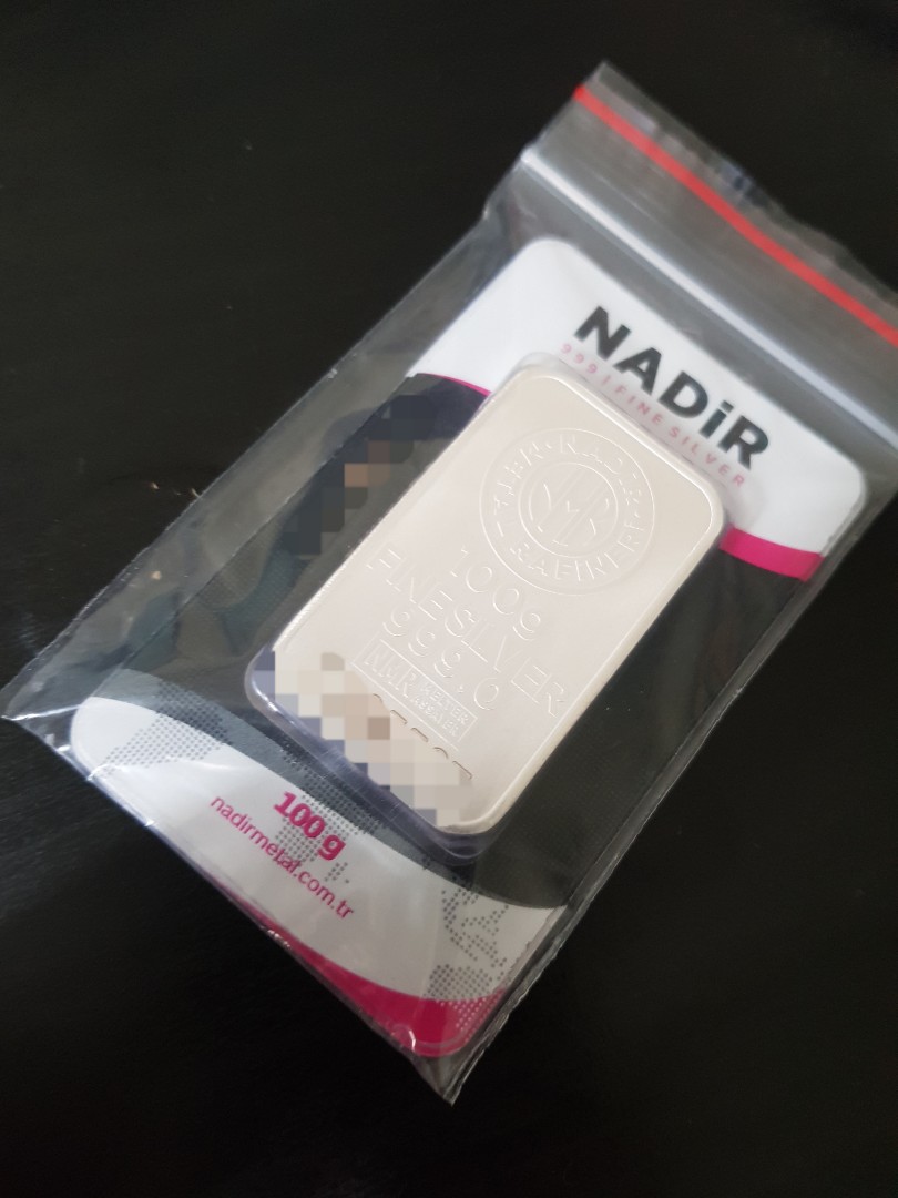 Nadir Silver Bar 100g, Hobbies & Toys, Memorabilia & Collectibles ...