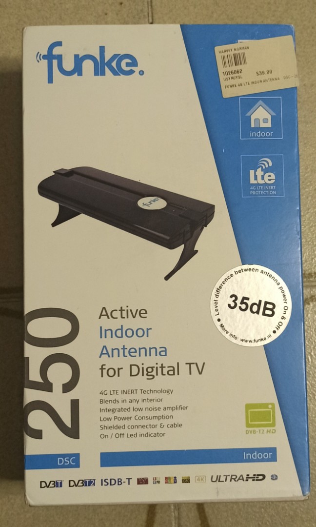 BNIB Funke DSC250 Active indoor antenna, TV & Home Appliances, TV ...
