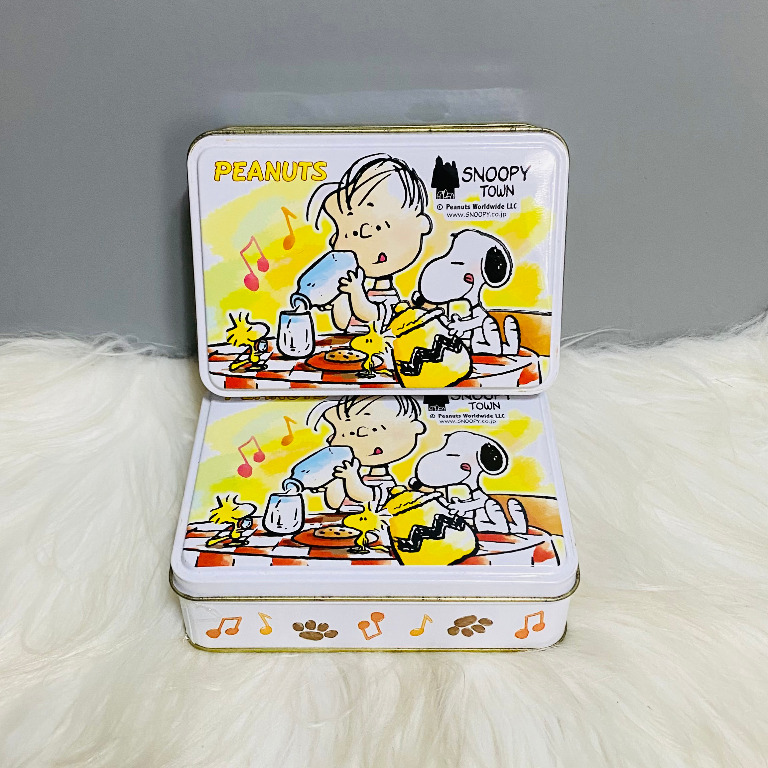 Peanuts Snoopy Town Tin Can Storage Container, Furniture & Home Living ...