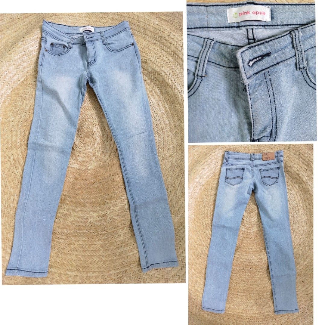 Pink Apple Jean Size 29-30, Women's Fashion, Bottoms, Jeans on Carousell