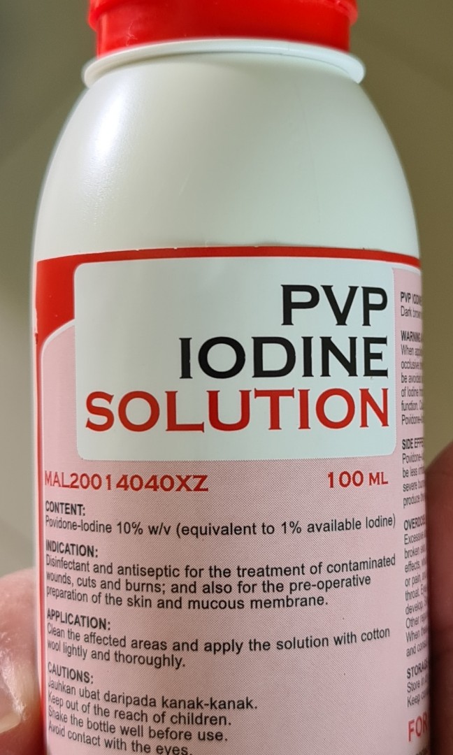 PVP Iodine Solution, Health & Nutrition, Medical Supplies & Tools on ...