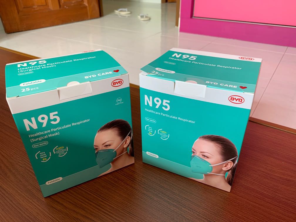 Sealed BYD care N95 respirator, Health & Nutrition, Face Masks & Face ...