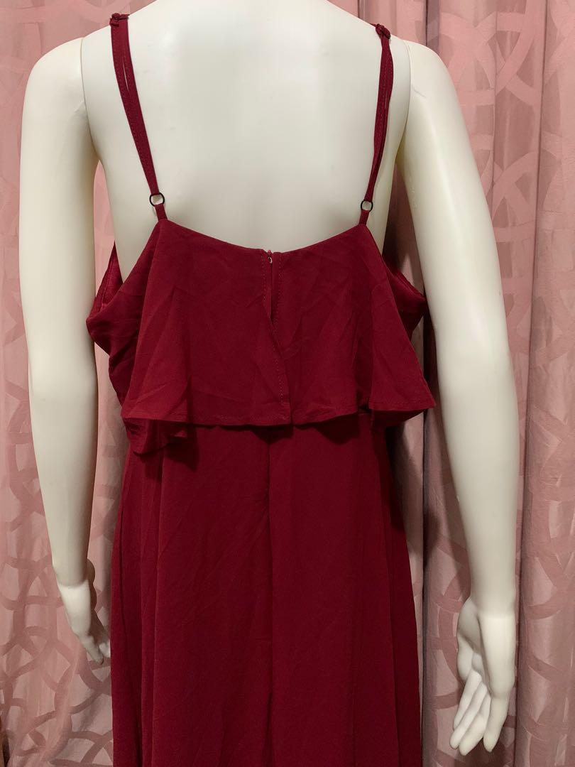 SHEIN Red Evening Gown, Women's Fashion, Dresses & Sets, Evening ...