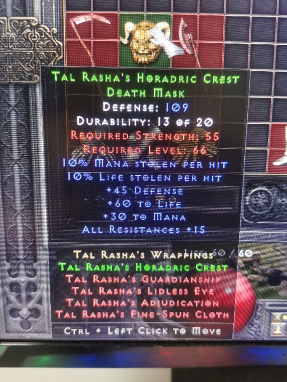 TAL RASHA'S HORADRIC CREST DEATH MASK, Video Gaming, Gaming Accessories ...