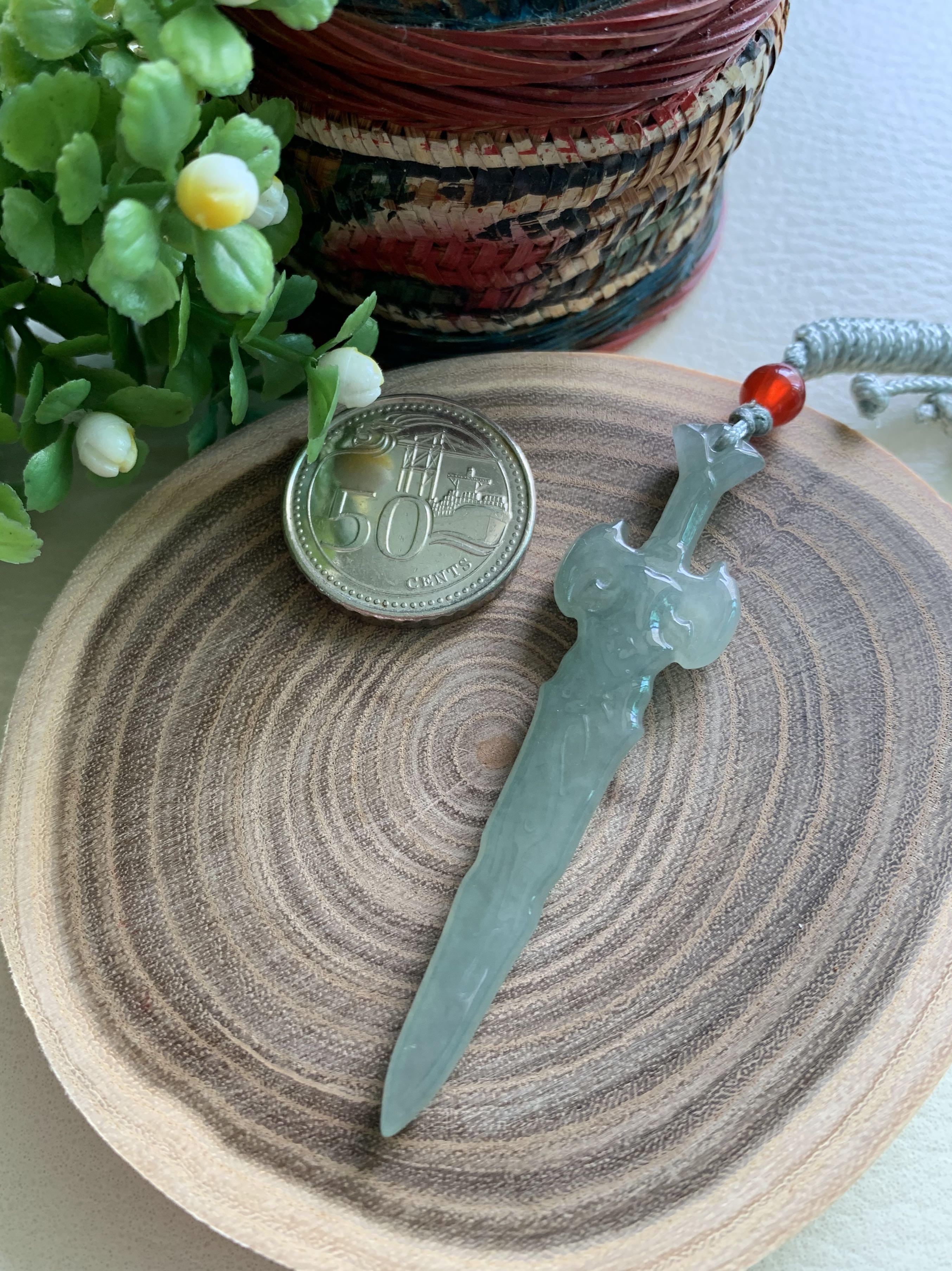Translucent icy jadeite sword, Women's Fashion, Jewelry & Organisers ...