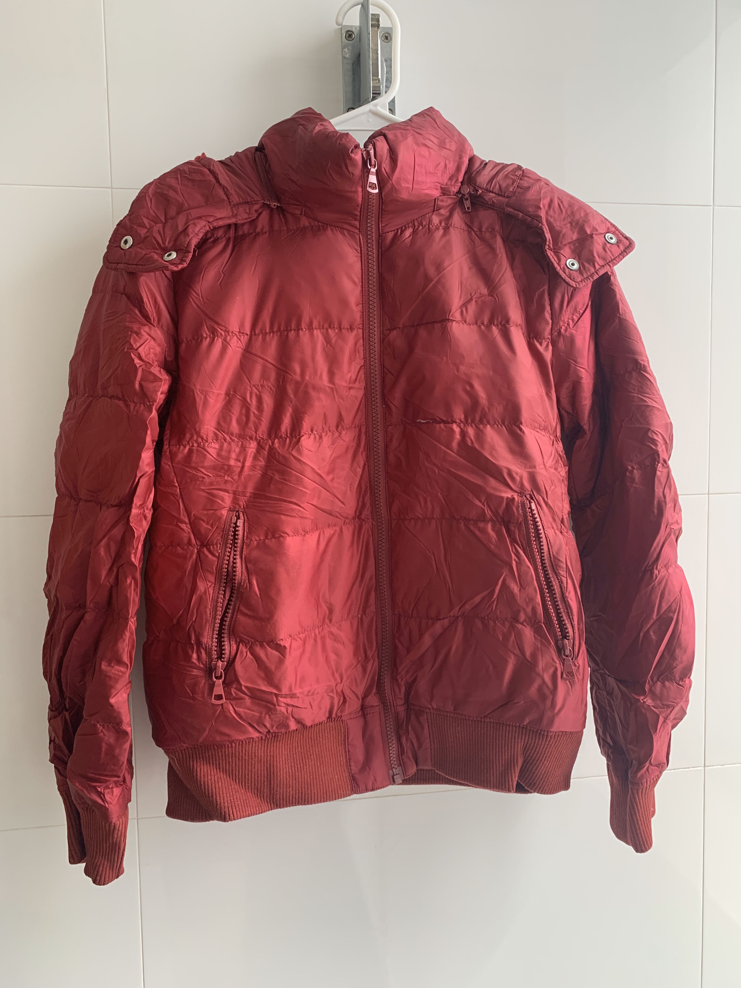 [STILL AVAILABLE] UNIQLO furry puffer jacket RED, Women's Fashion ...