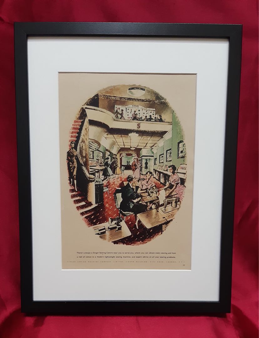 Vintage 1957 SINGER Sewing Ad Advertisement (NO FRAME) Collectible ...